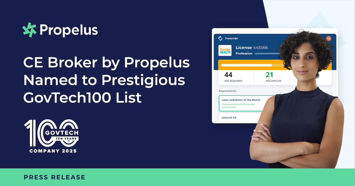 CE Broker Named to GovTech100 List